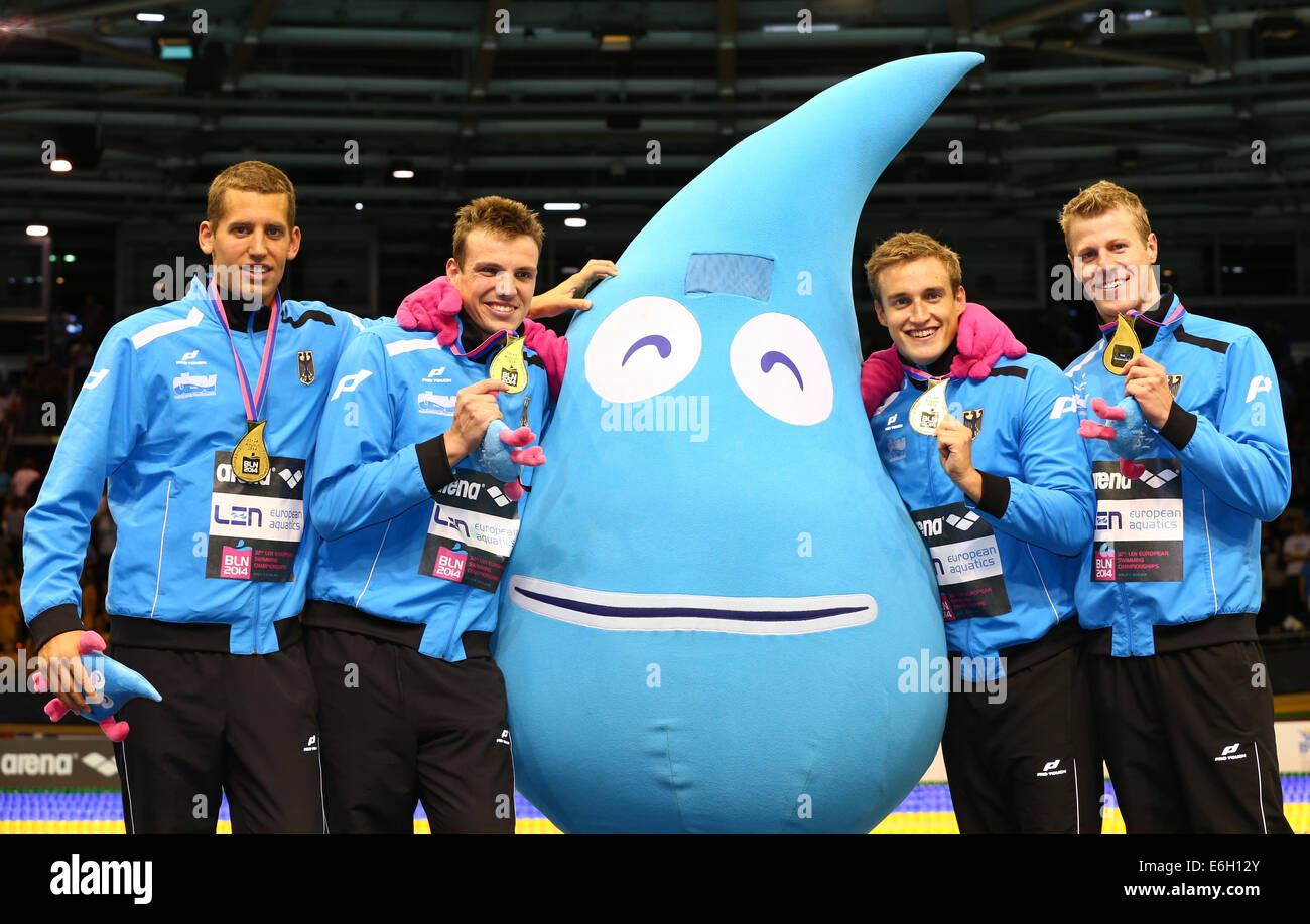 Berlin, Germany. 23rd Aug, 2014. Winning team Paul Biedermann, Clemens ...