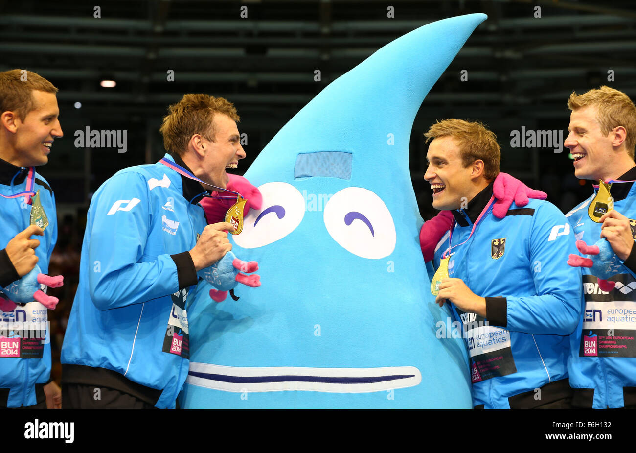 Berlin, Germany. 23rd Aug, 2014. Winning team Paul Biedermann, Clemens ...