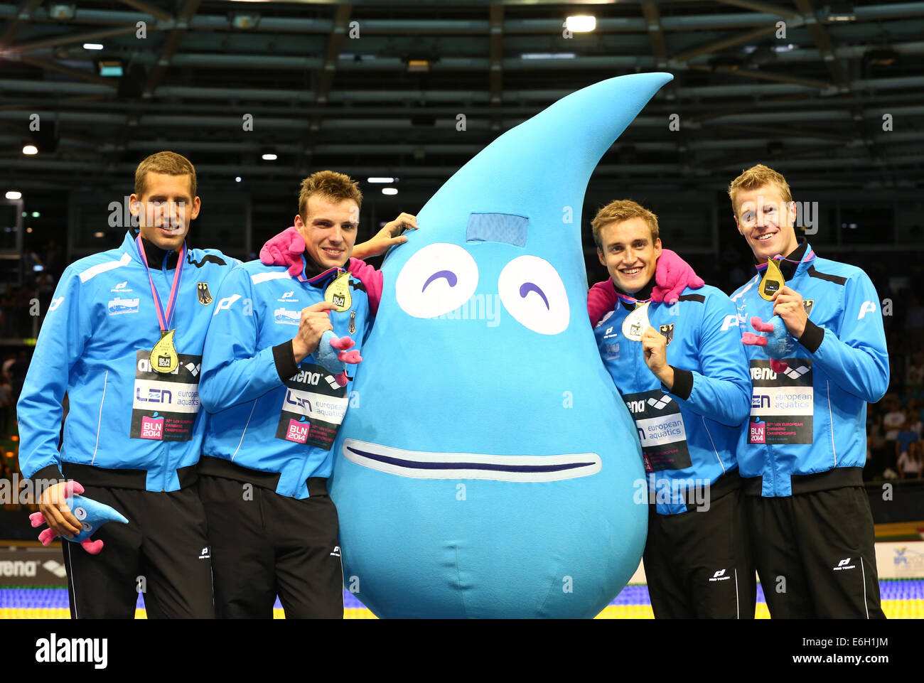 Berlin, Germany. 23rd Aug, 2014. Winning team Paul Biedermann, Clemens ...