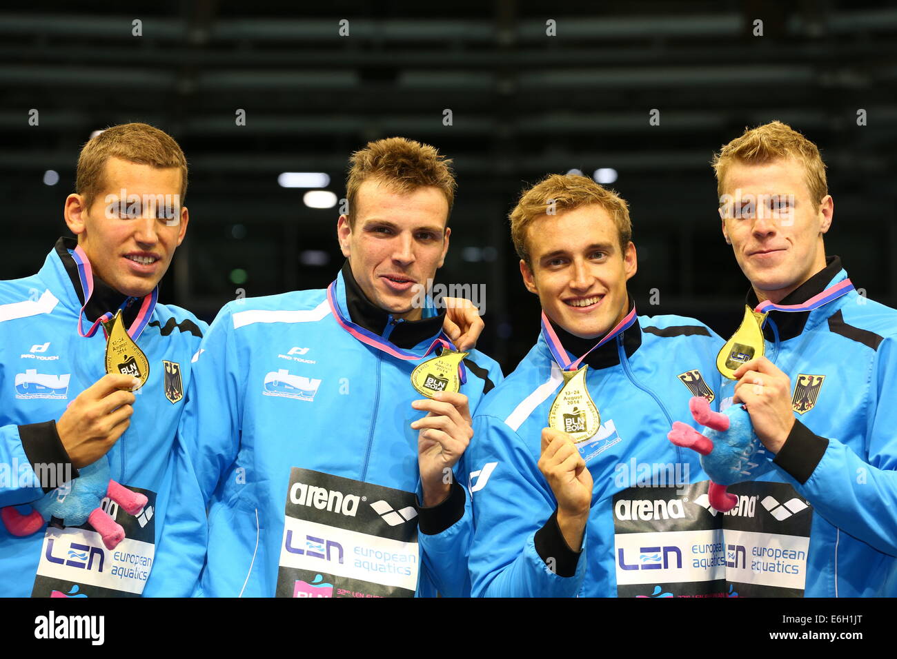 Berlin, Germany. 23rd Aug, 2014. Winning team Paul Biedermann, Clemens ...