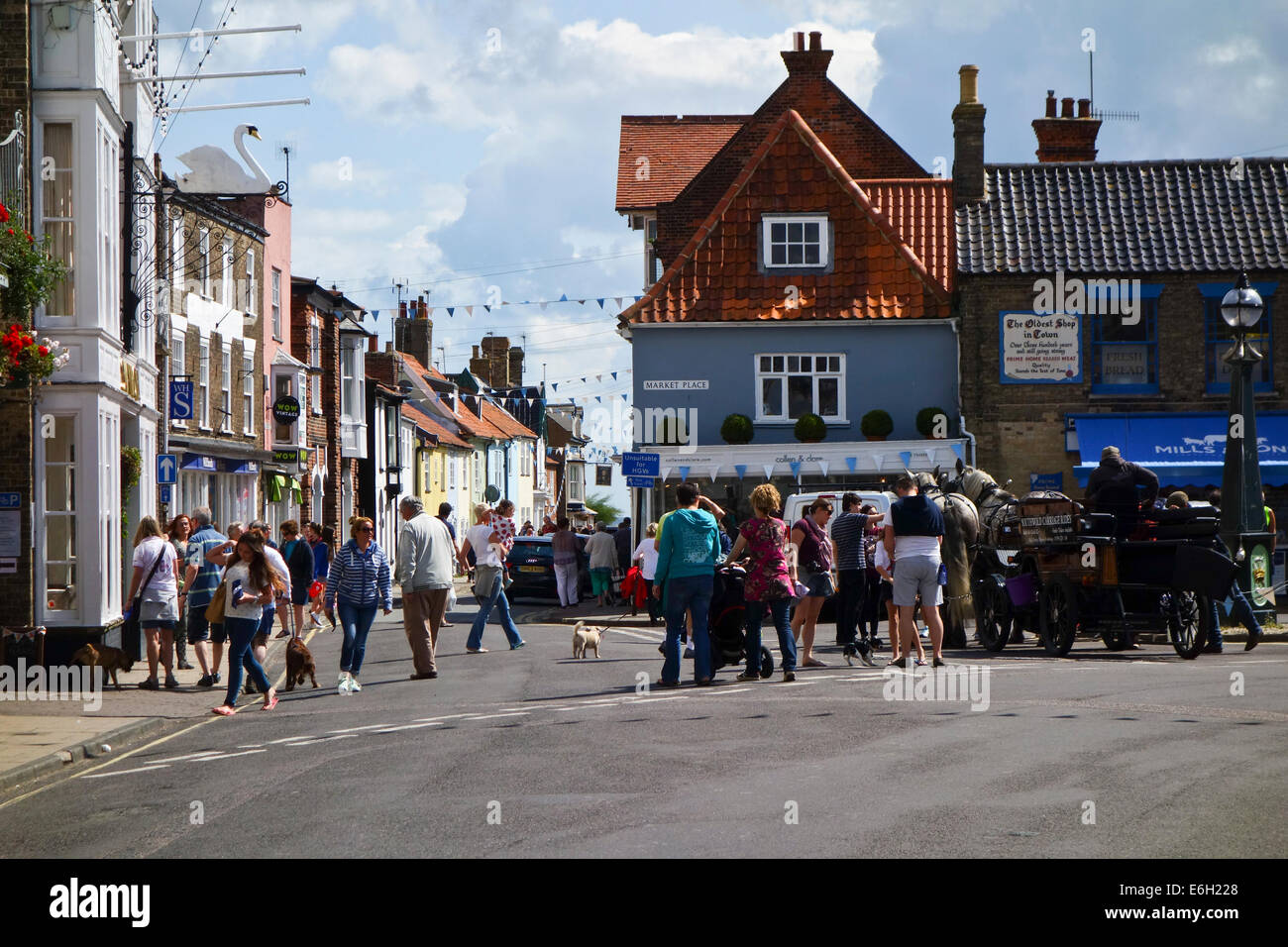 Southwold High street shops summer tourists Stock Photo - Alamy