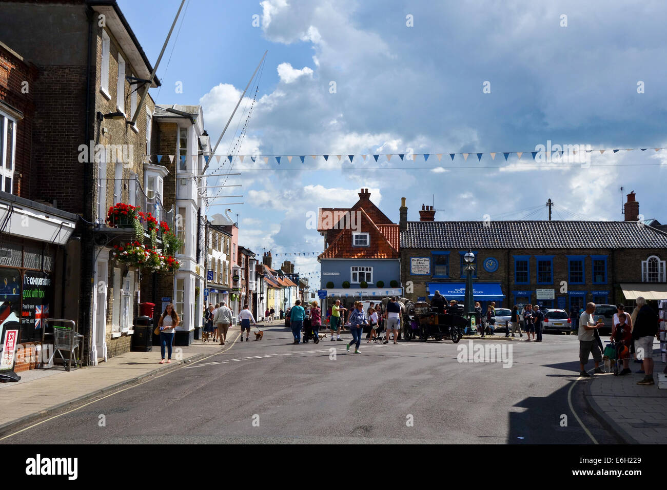 Southwold High street shops summer tourists Stock Photo - Alamy