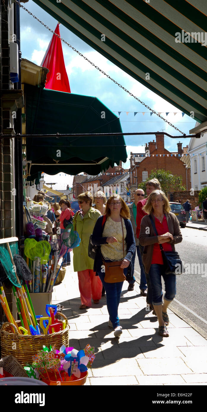 Southwold High street shops summer tourists Stock Photo - Alamy