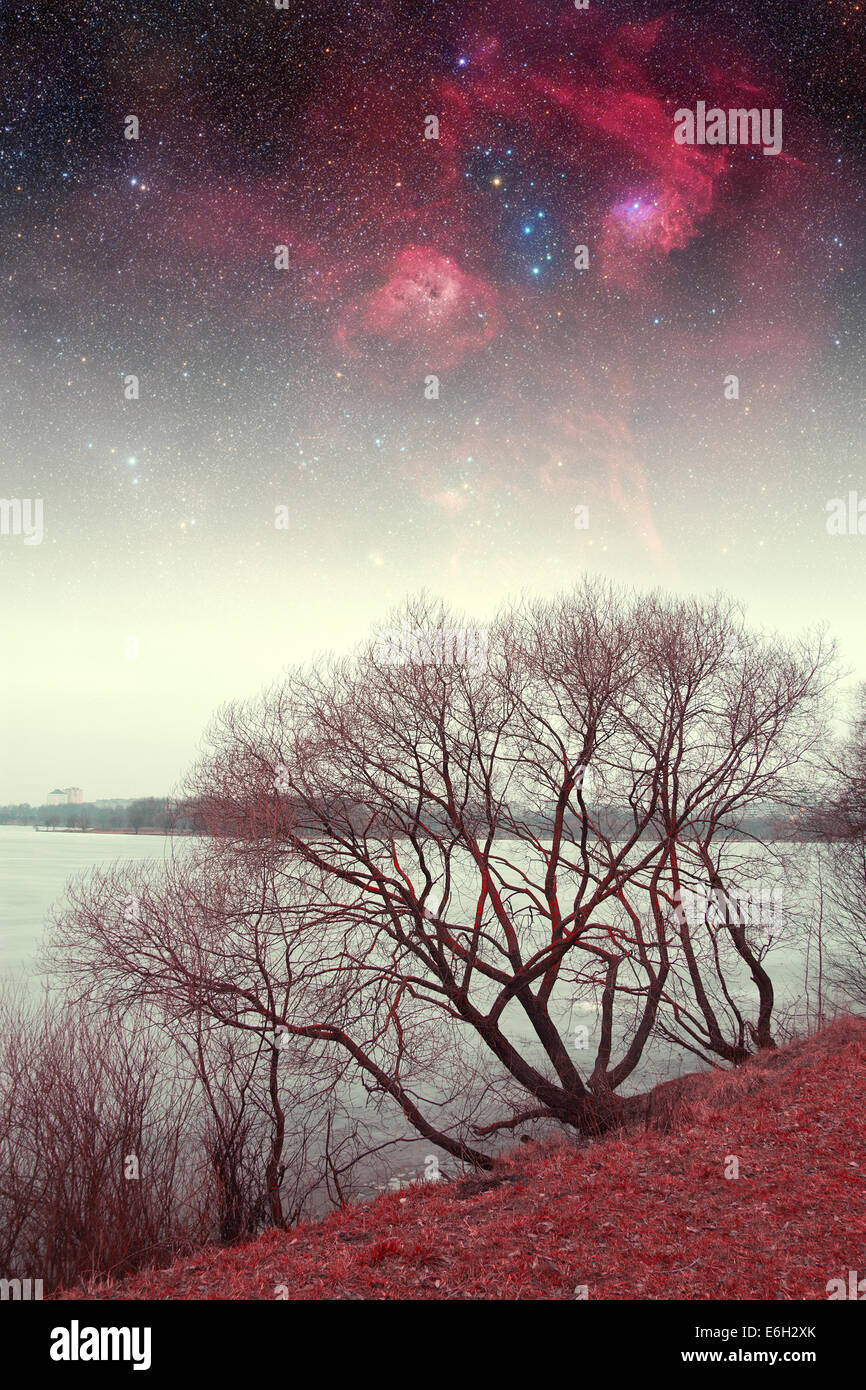 red night. Elements of this image furnished by NASA Stock Photo - Alamy