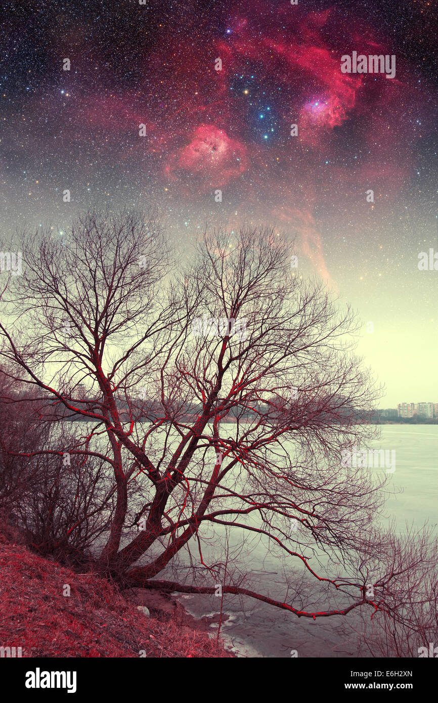 red night. Elements of this image furnished by NASA Stock Photo - Alamy