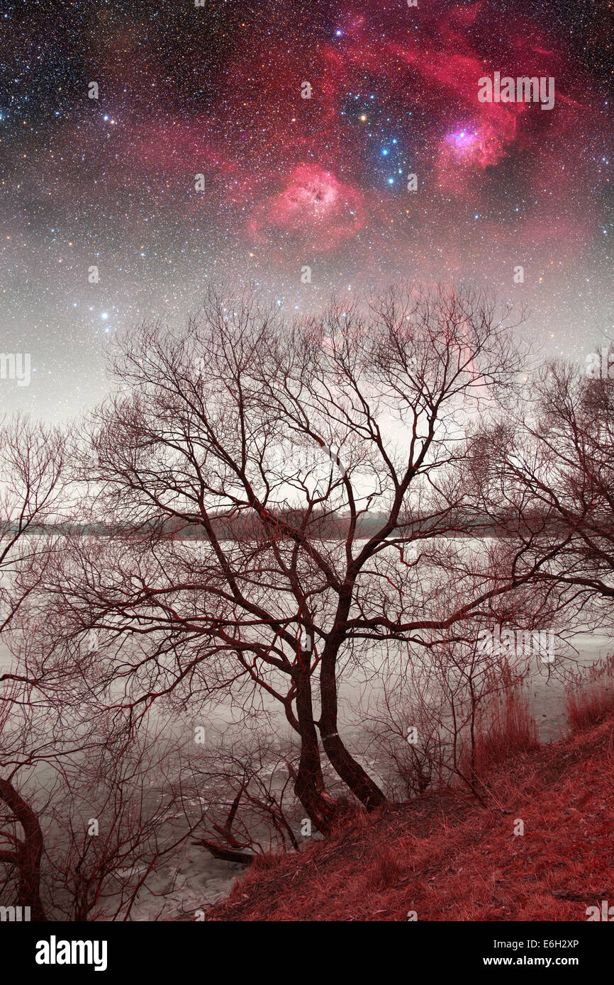 red night. Elements of this image furnished by NASA Stock Photo - Alamy