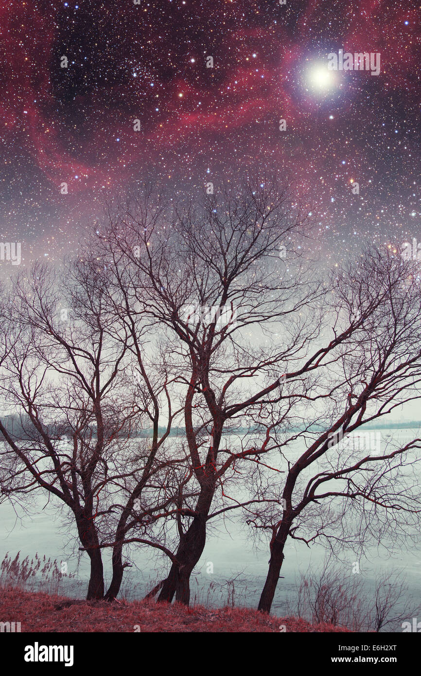 red night. Elements of this image furnished by NASA Stock Photo - Alamy