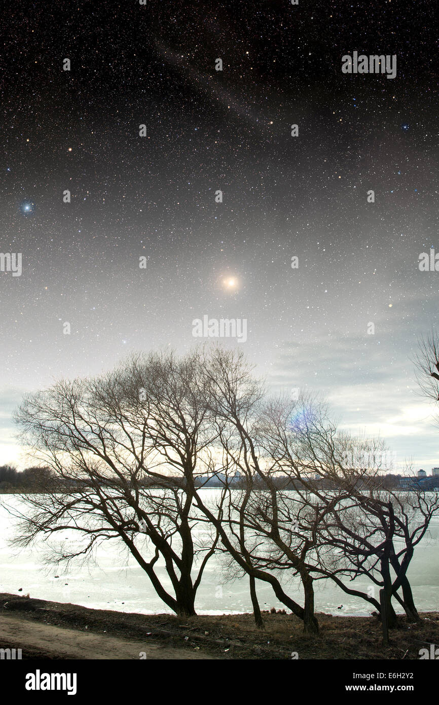 spring night. Elements of this image furnished by NASA Stock Photo - Alamy