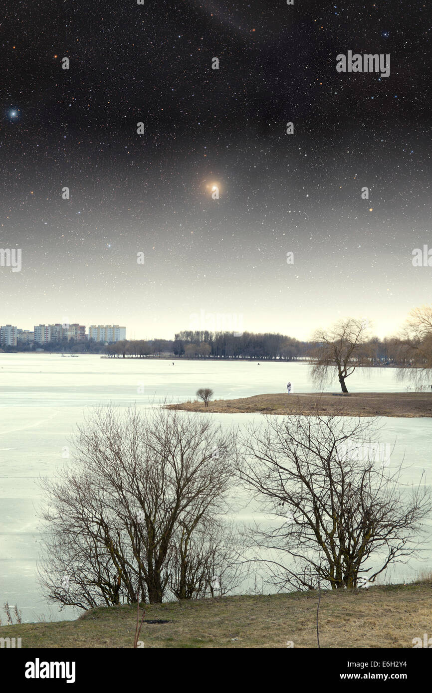 spring night. Elements of this image furnished by NASA Stock Photo - Alamy