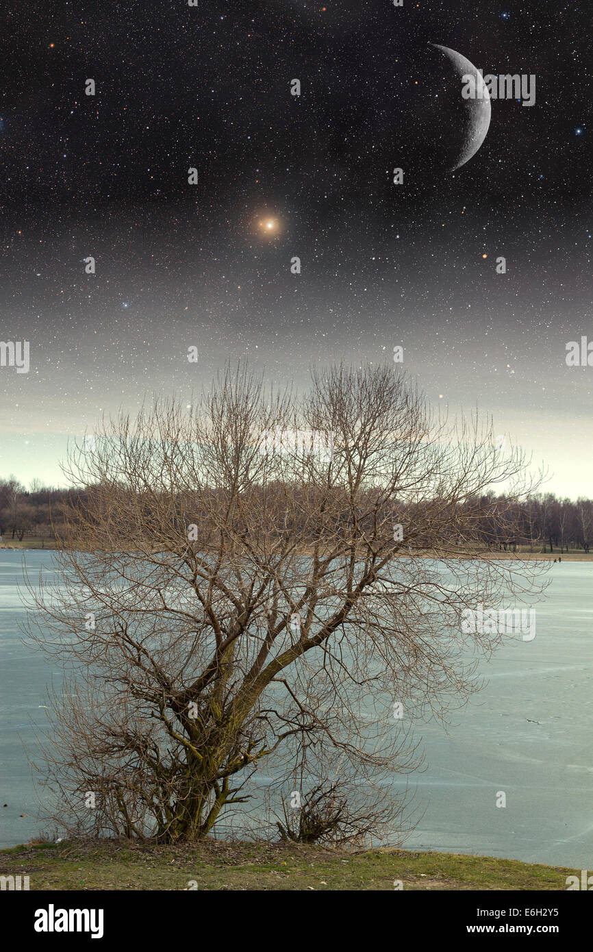 spring night. Elements of this image furnished by NASA Stock Photo - Alamy