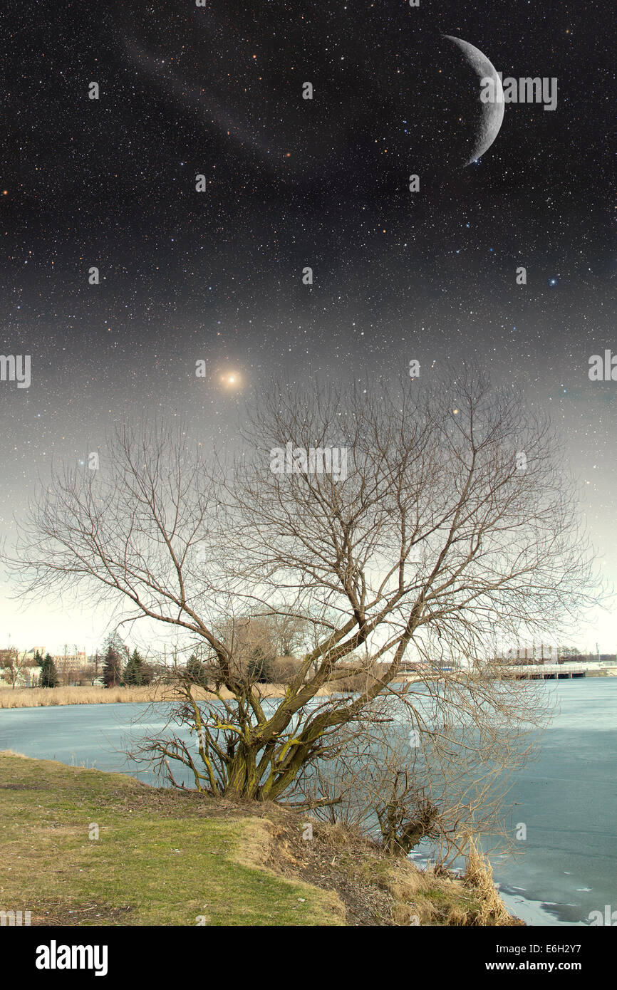 spring night. Elements of this image furnished by NASA Stock Photo - Alamy