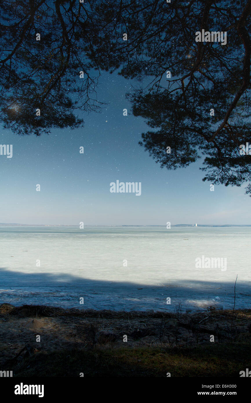 frozen river in spring. Elements of this image furnished by NASA Stock ...