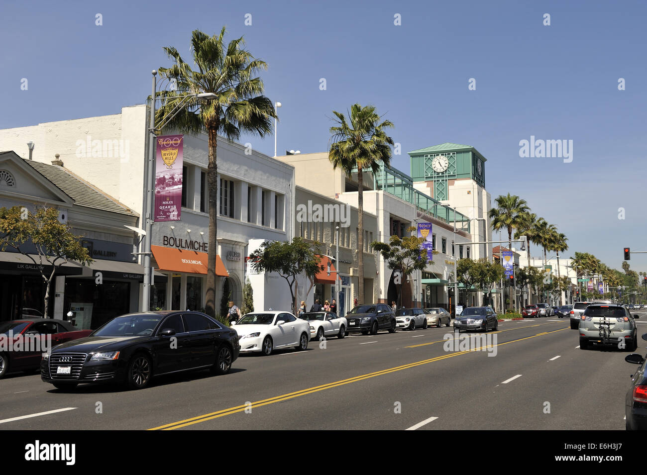 Shops along Rodeo Drive, Beverly Hills, Los Angeles, California, USA ...
