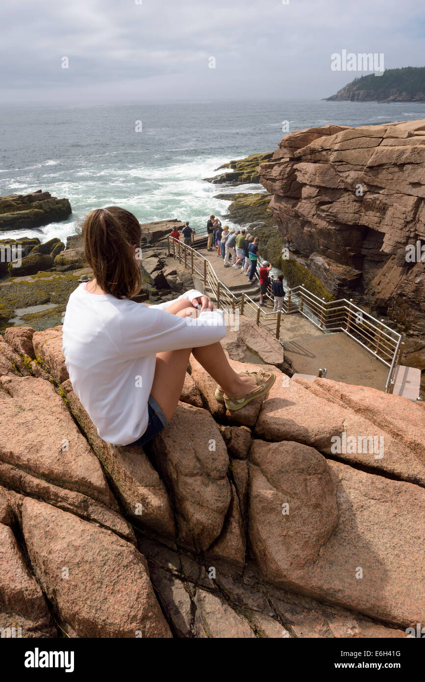 Thunder Hole, Acadia National Park, Maine USA Stock Photo - Alamy