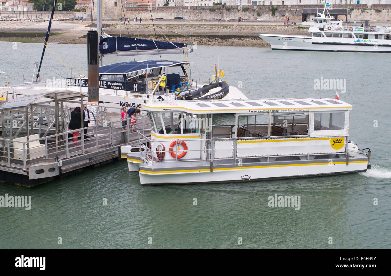 Solar powered electric ferry boat at La Rochelle, Charente-Maritime ...