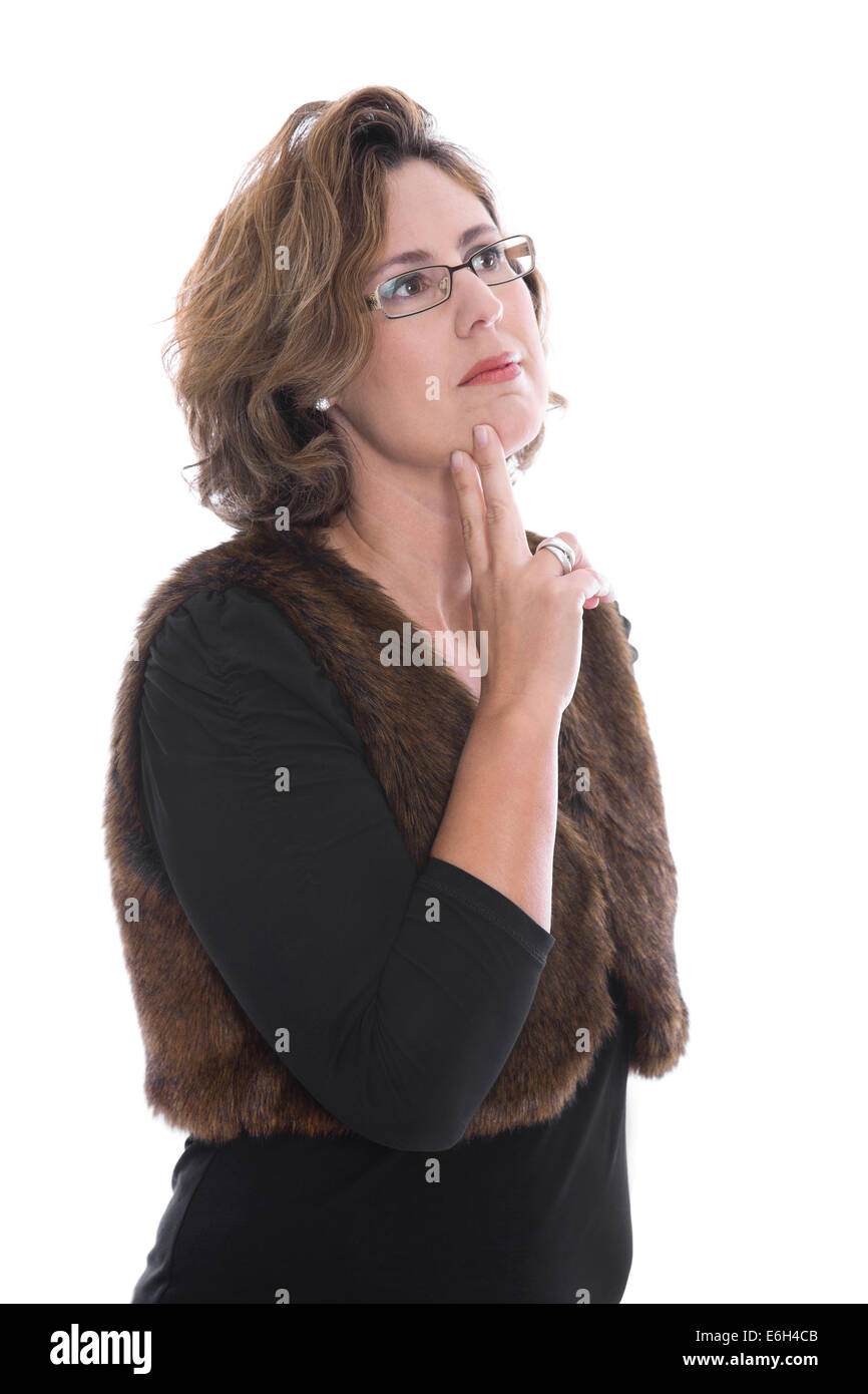 Pensive mature woman hi-res stock photography and images - Alamy