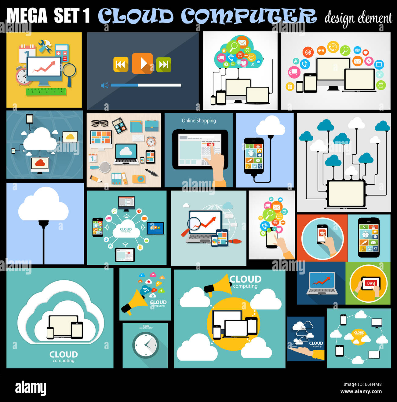 Mega Set Flat Computer Design Vector Illustration Stock Photo - Alamy
