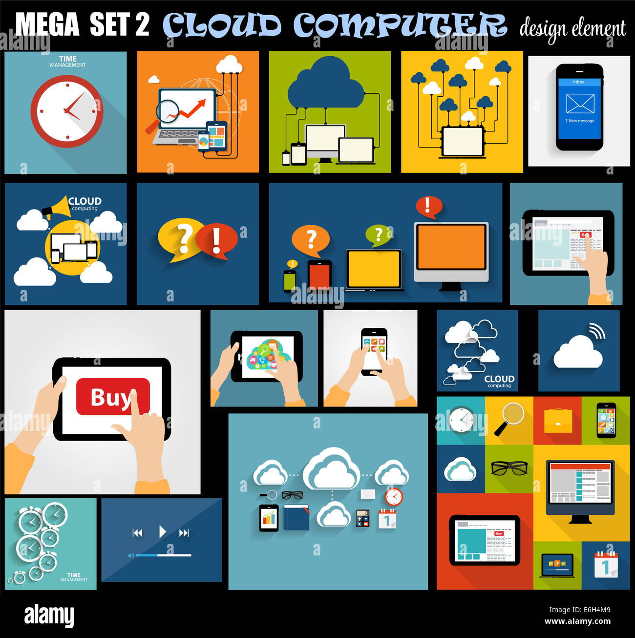 Mega Set Flat Computer Design Vector Illustration Stock Photo - Alamy
