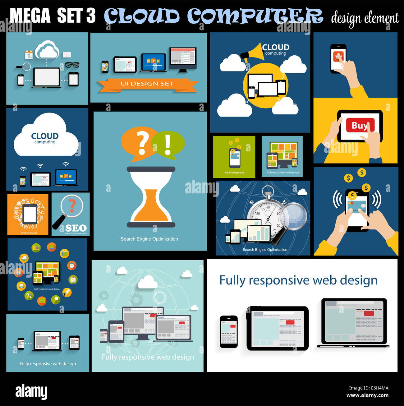 Mega Set Flat Computer Design Vector Illustration Stock Photo - Alamy