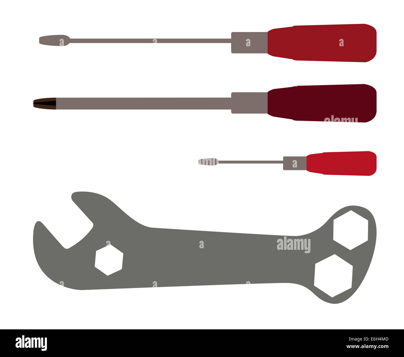 Screwdriver and Wrench. Tools. Vector Illustration Stock Photo - Alamy