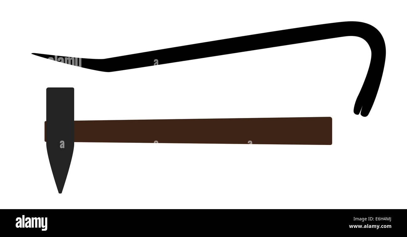 Hammer and Crowbar. Construction Tools. Vector Illustration Stock Photo ...