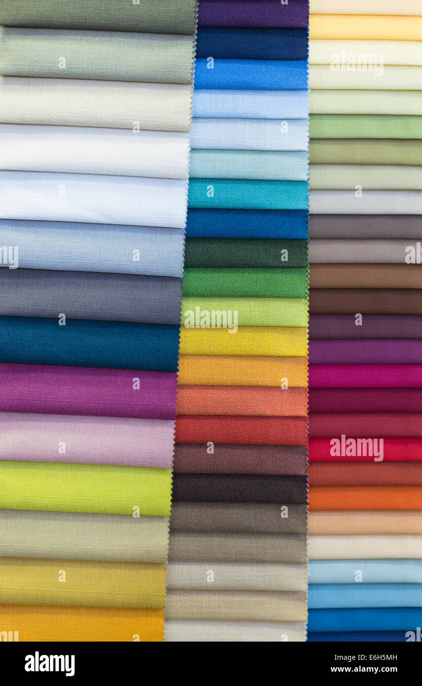 Samples of natural linen fabric textile background Stock Photo - Alamy