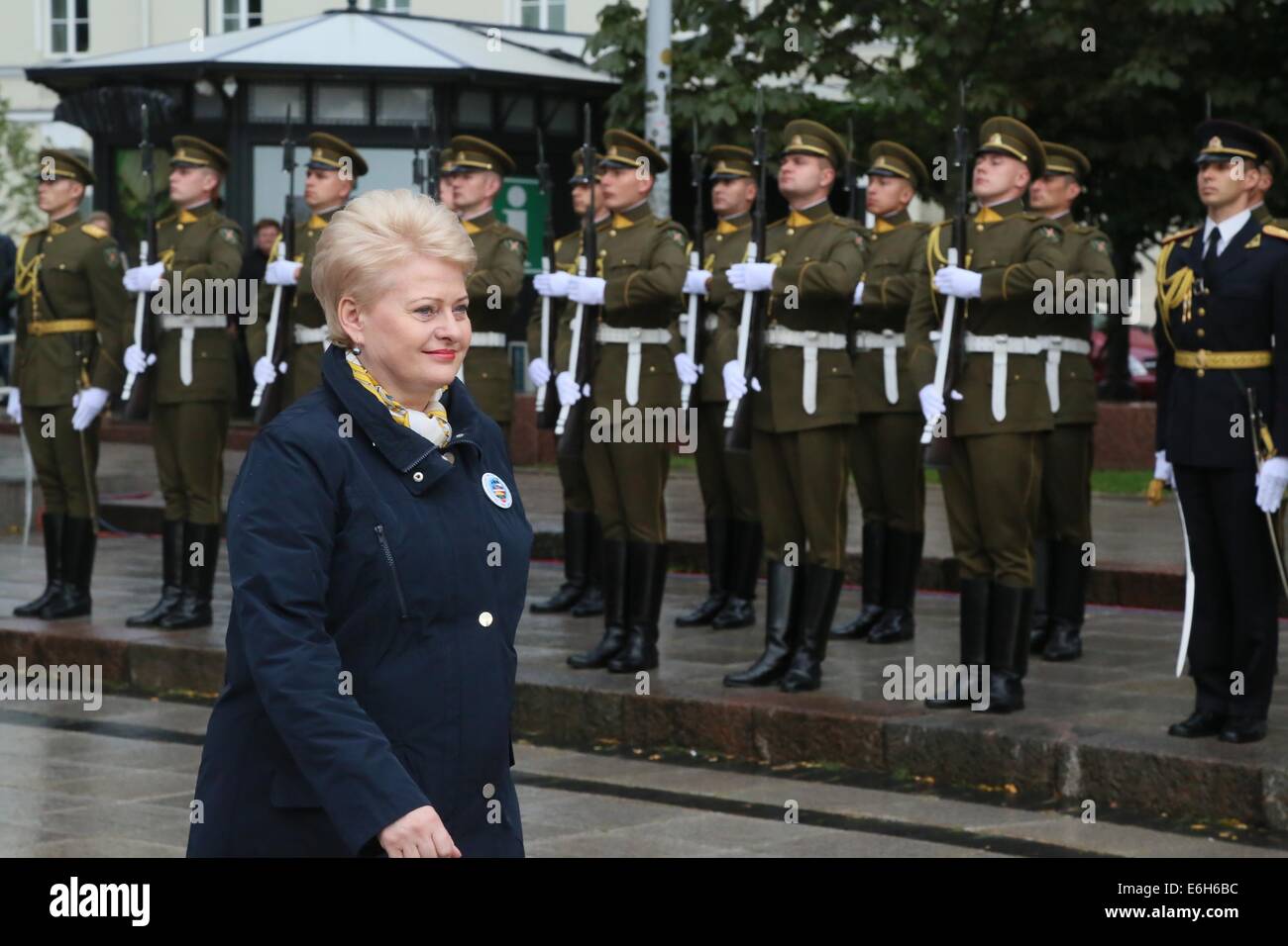 Vilnius, Lithuania. 23rd Aug, 2014. Lithuanian president Dalia ...