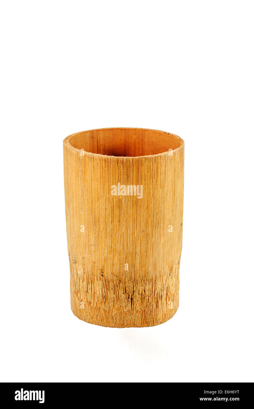 Bamboo cup isolated on white background Stock Photo - Alamy