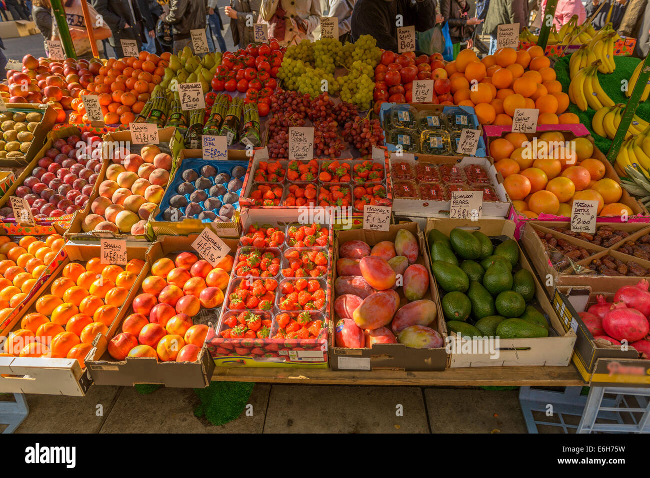 Fruits in Portobello Market in Notting Hill, London, England Stock ...