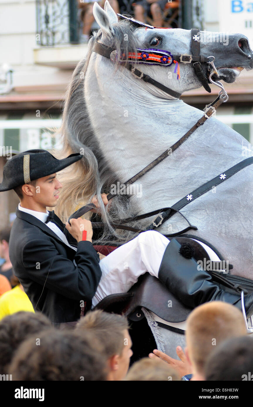 White horse rearing rider hi-res stock photography and images - Alamy
