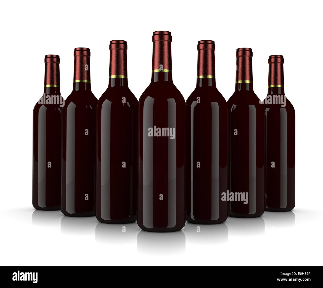 Set of Glass Wine Bottles without Label on White Background Stock Photo ...