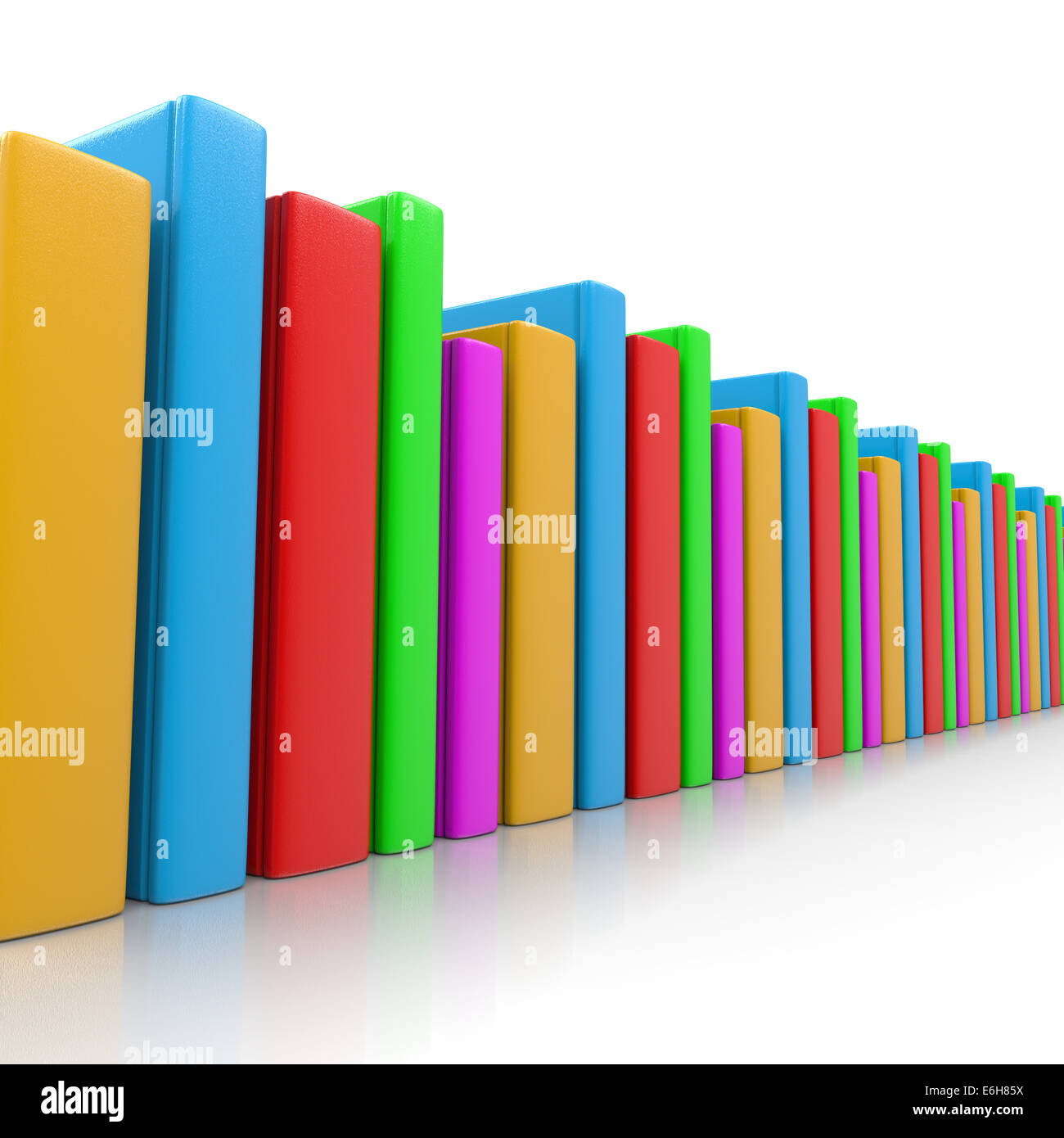 Colored Books Aligned on White Background Stock Photo - Alamy