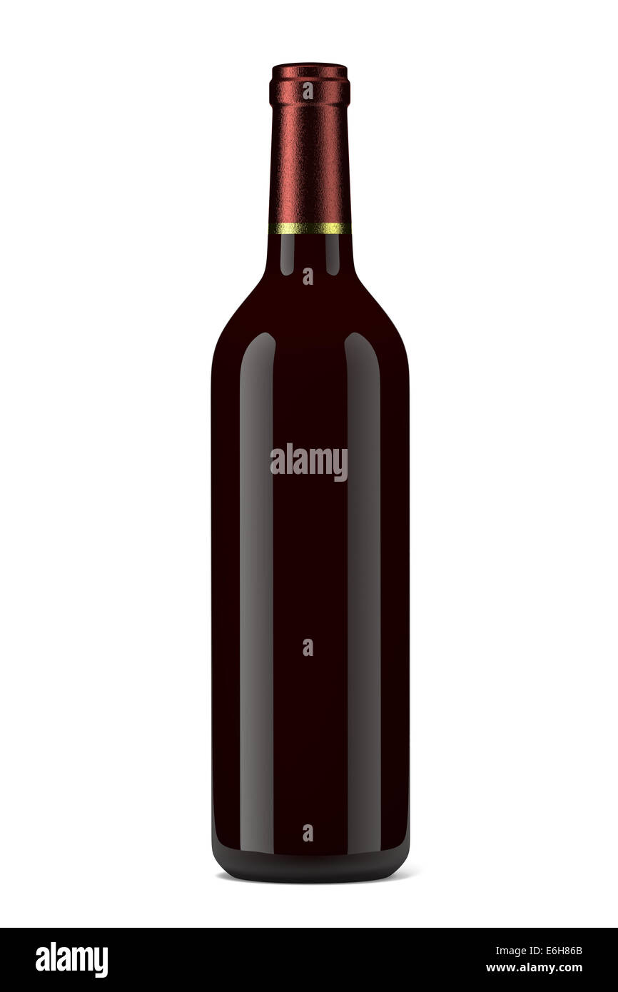 Single Glass Wine Bottle without Label on White Background Stock Photo ...