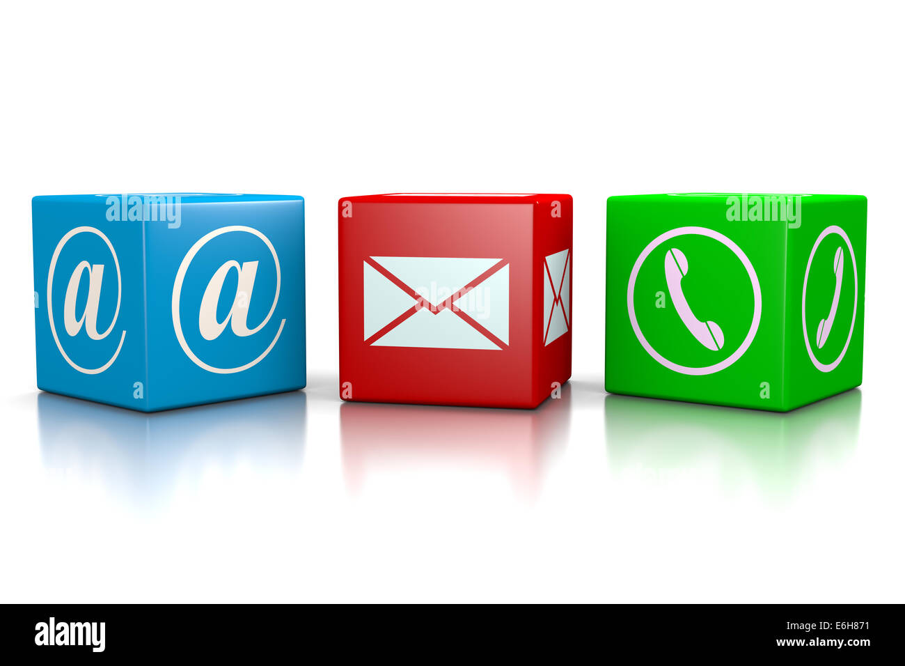 Contact Us Cubes Set on White Background Stock Photo - Alamy