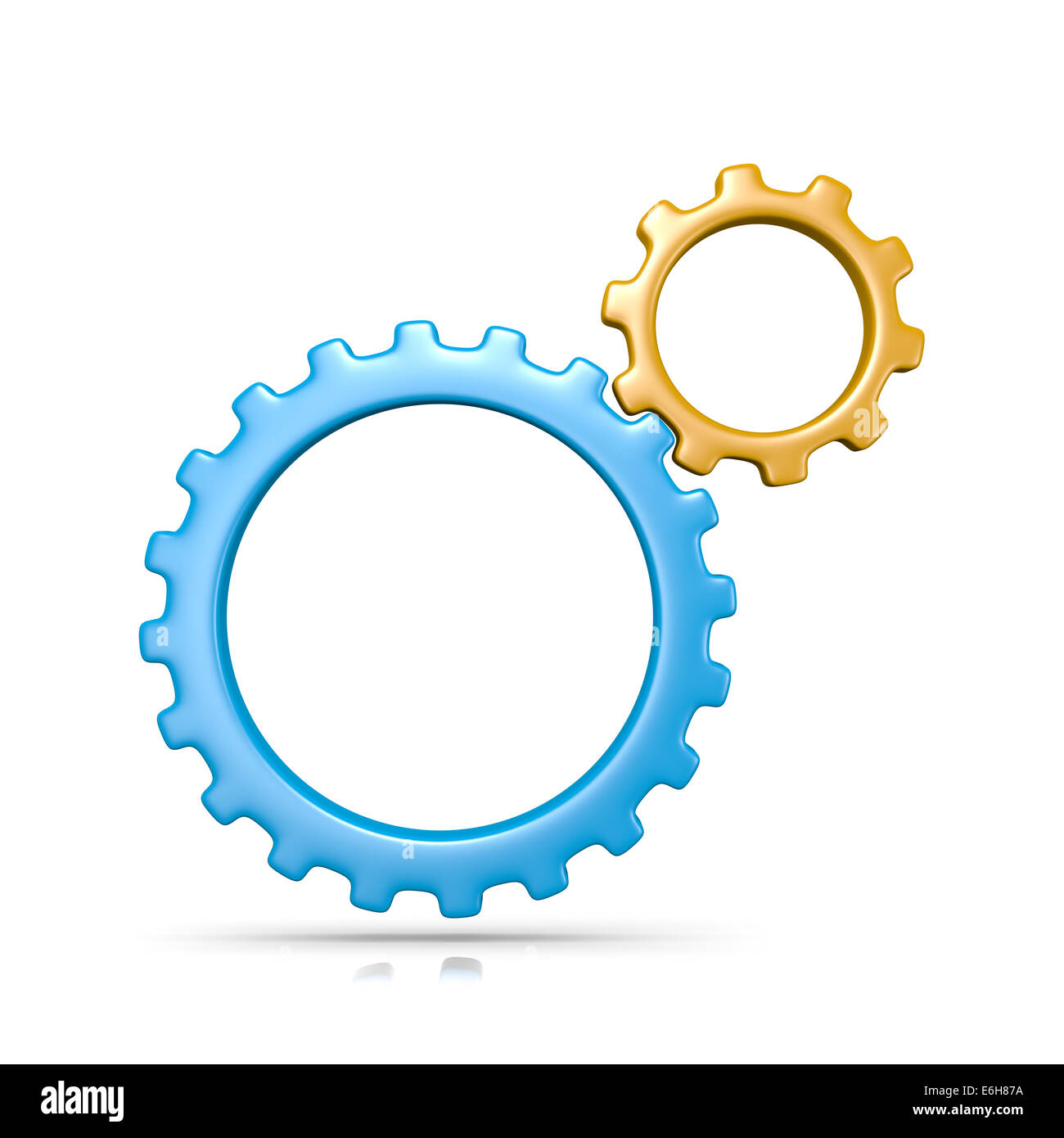 Two Plastic Colorful Gears Engaged 3D Illustration Isolated on White ...