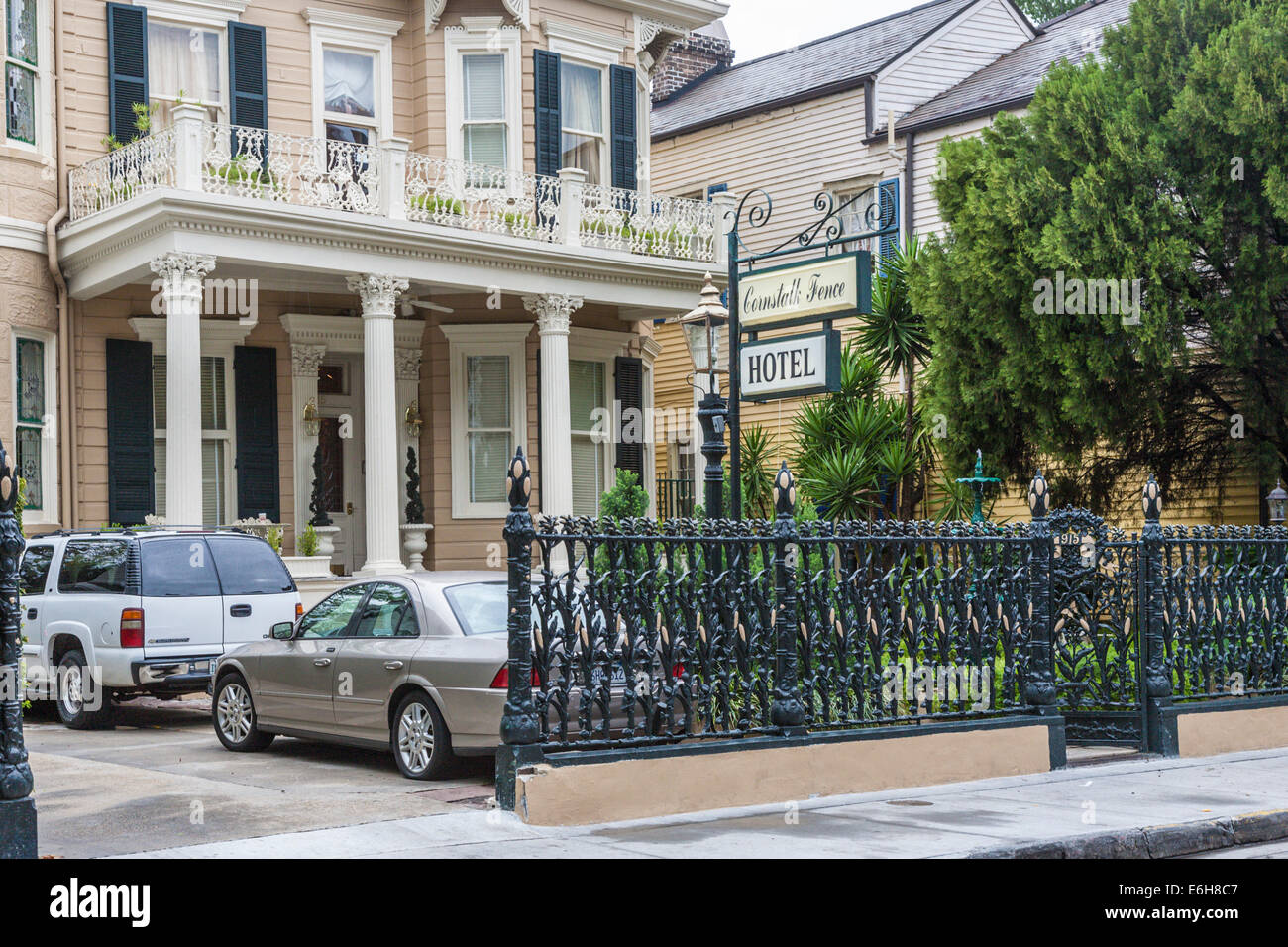 Wrought iron fence shaped like corn stalks surrounds the famous ...