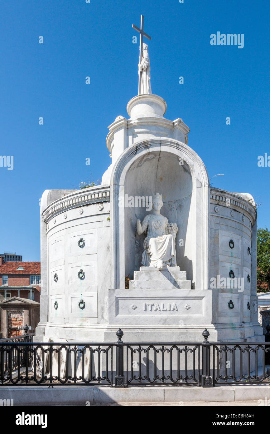Italia monument among above ground graves in St. Louis Cemetery No. 1 ...