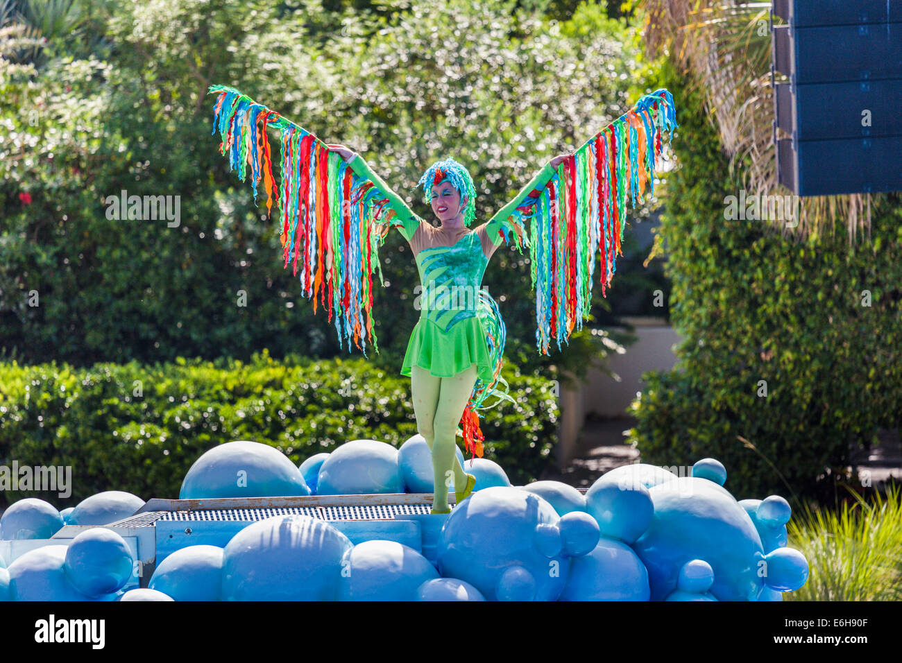 Acrobatic performer dancing gracefully during Blue Horizons show at Sea ...