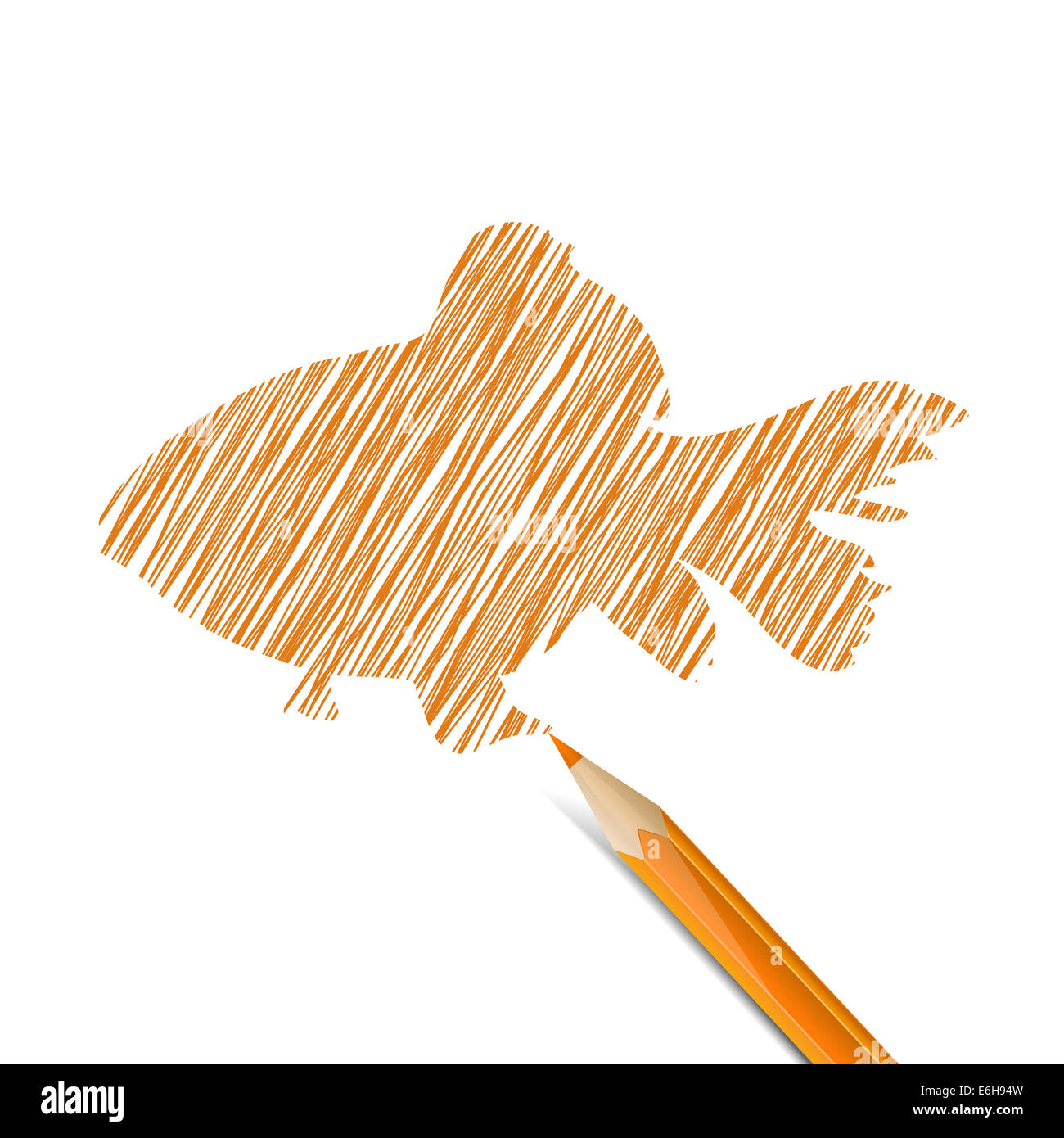 Fish drawn with pencil Stock Photo - Alamy