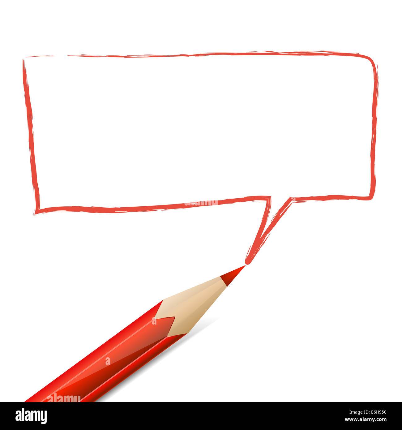 Red speech bubble drawn with pencil Stock Photo - Alamy