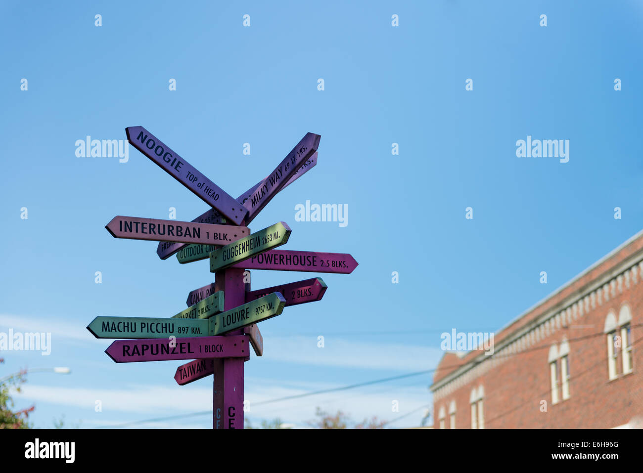 Center of the universe sign in Fremont, Seattle Stock Photo - Alamy
