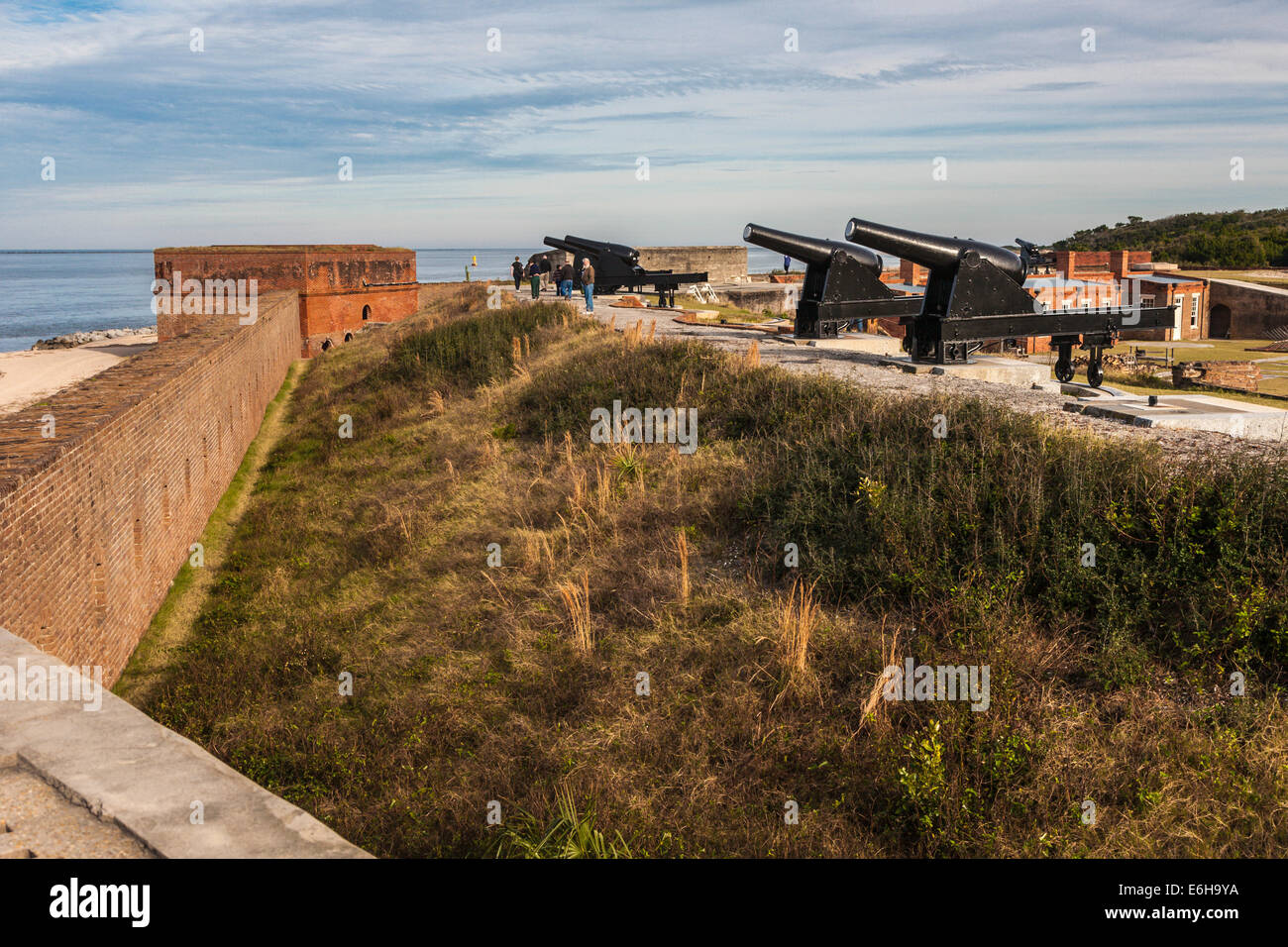 Exterior masonry walls and cannon at Fort Clinch in Fort Clinch State ...