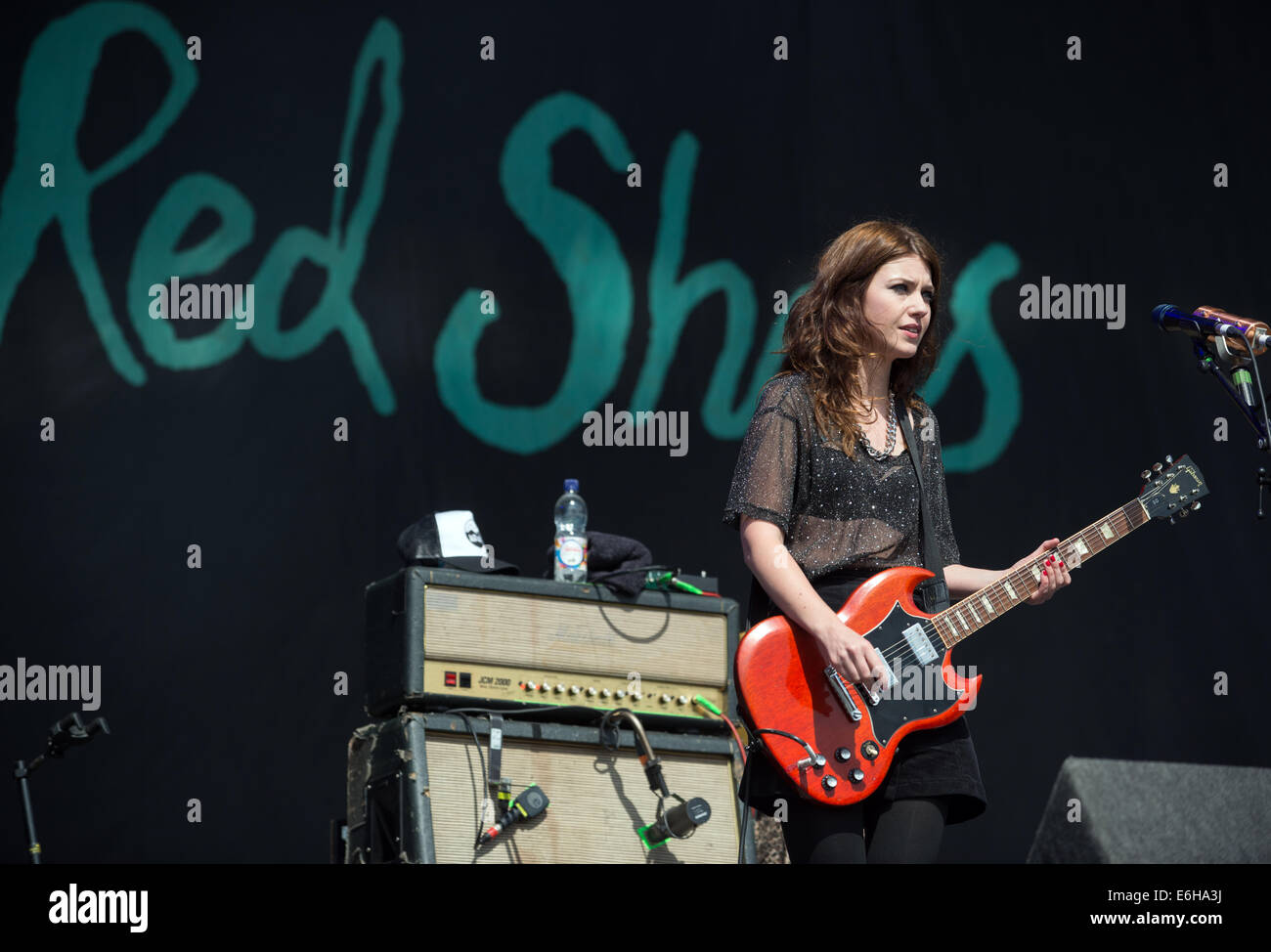 Leeds, UK. 23rd Aug, 2014. Laura-Mary Carter of Blood Red Shoes ...