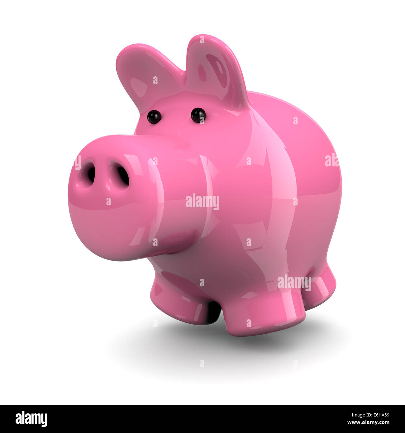 Cute Pink Piggy Isolated on White Background 3D Illustration Stock ...