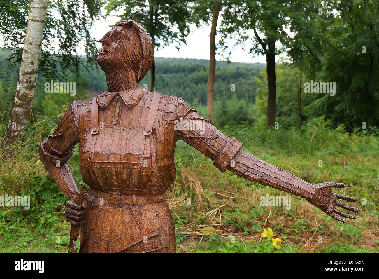 Rust resistant steel statues or sculptures in forest to commemorate ...