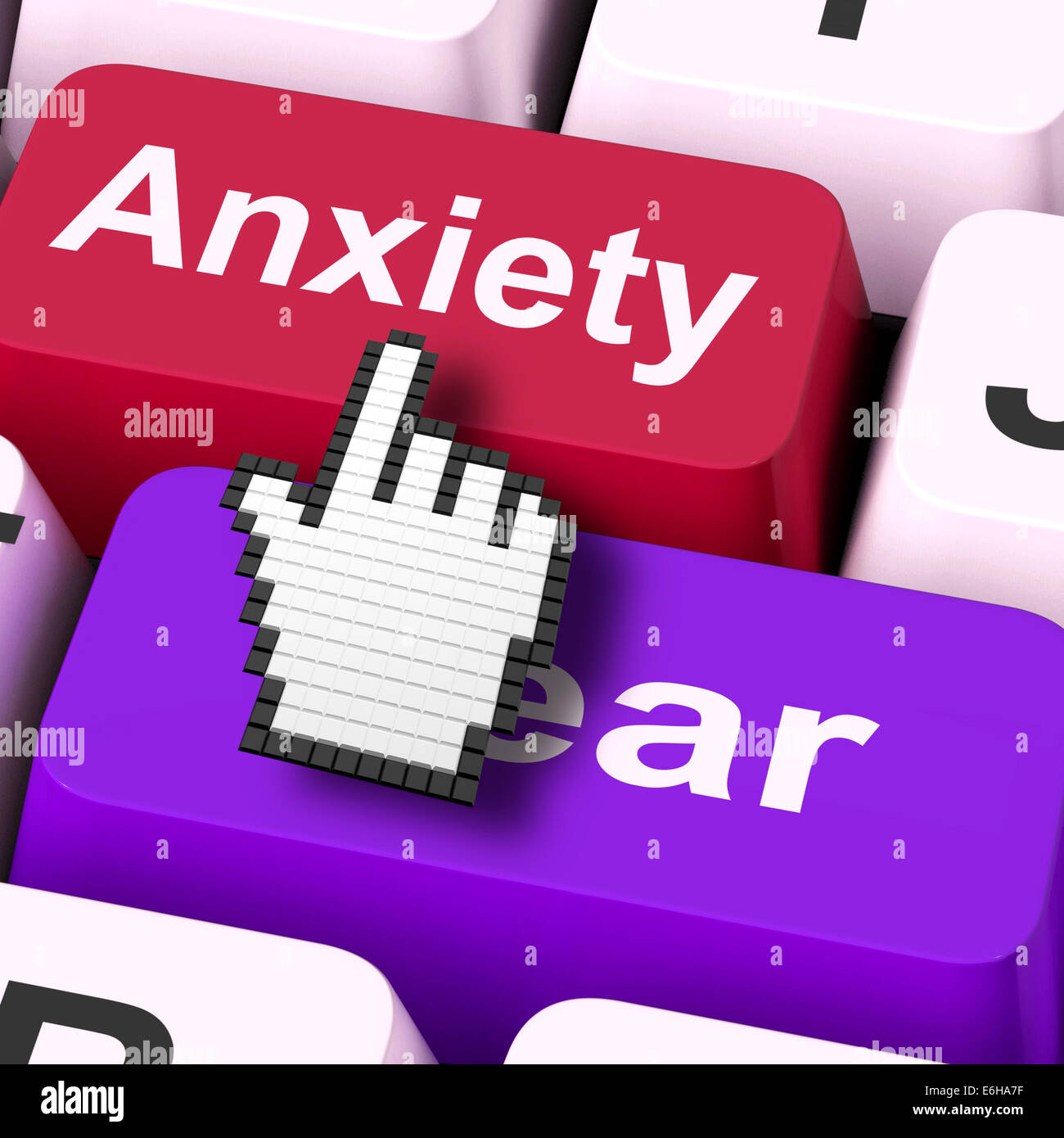 Anxiety Fear Keys Mouse Meaning Anxious And Afraid Stock Photo - Alamy