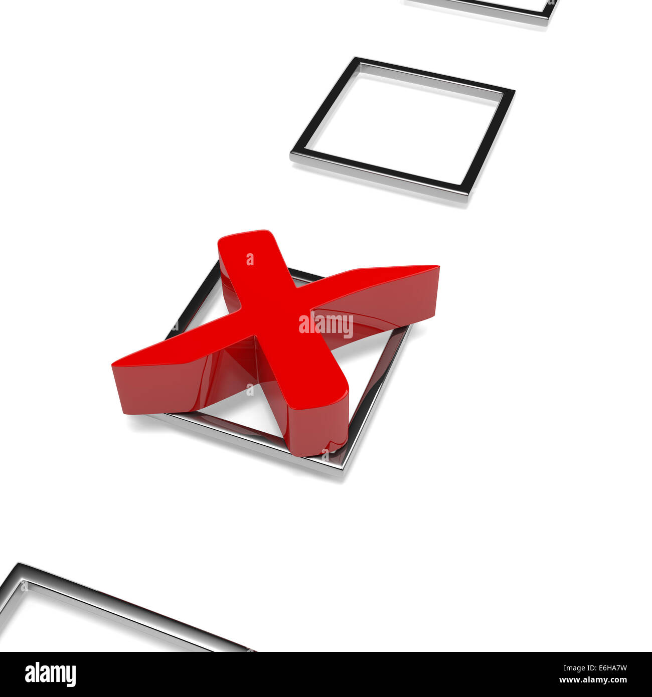 Red Cross Check Mark on White Background 3D Illustration Stock Photo ...