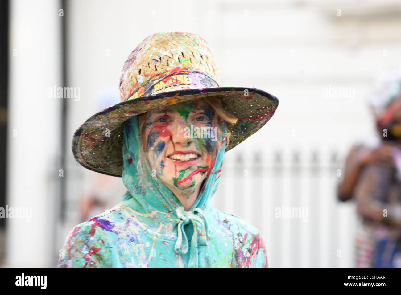 London, UK. 24th Aug, 2014. Hundreds of people join the ‘Jouvert ...