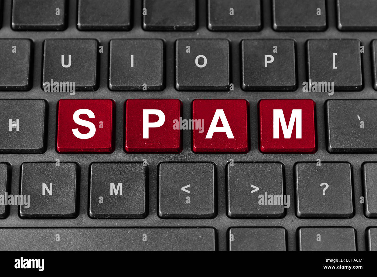 Spam red word on keyboard, technology concept Stock Photo - Alamy