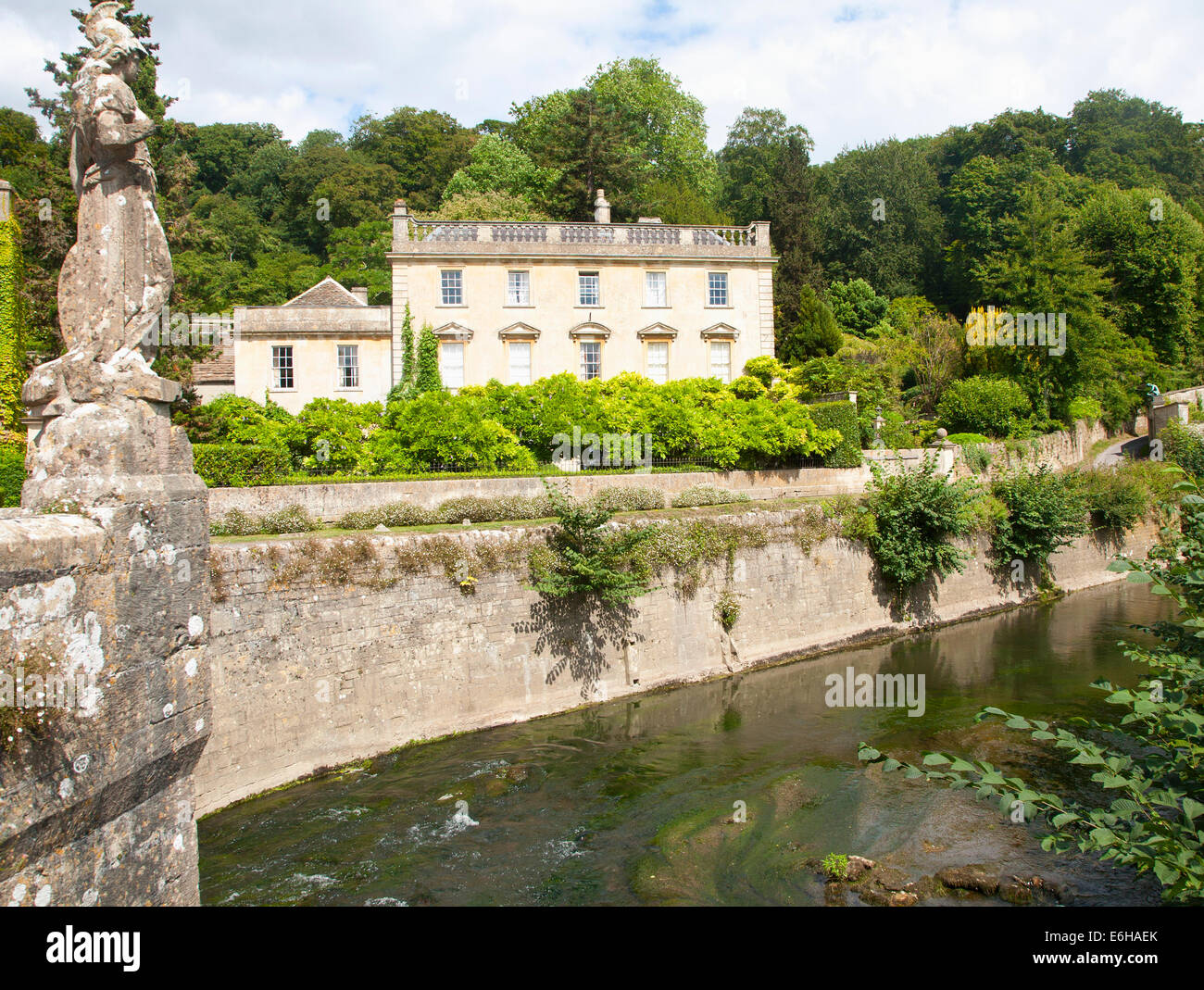Classical facade of Iford Manor, River Avon, Freshford, Wiltshire ...